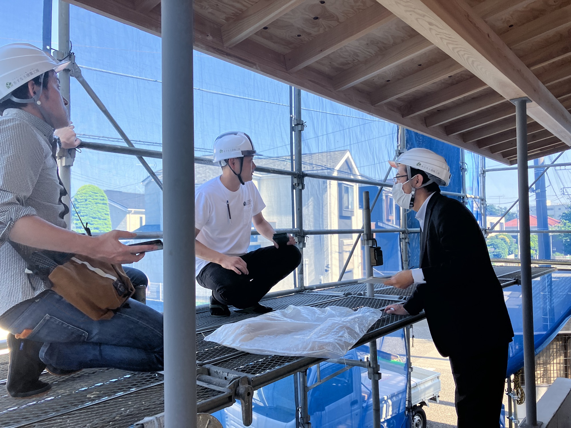 構造材加工の現地打ち合わせ | あすなろ建築工房 現場ブログ